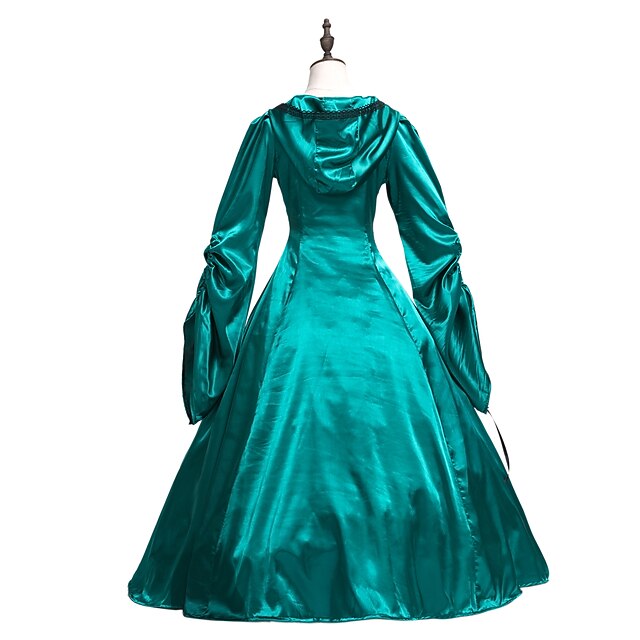 Gothic Medieval Ball Gown Floor Length Dress Prom Dress Juliet Sleeve ...