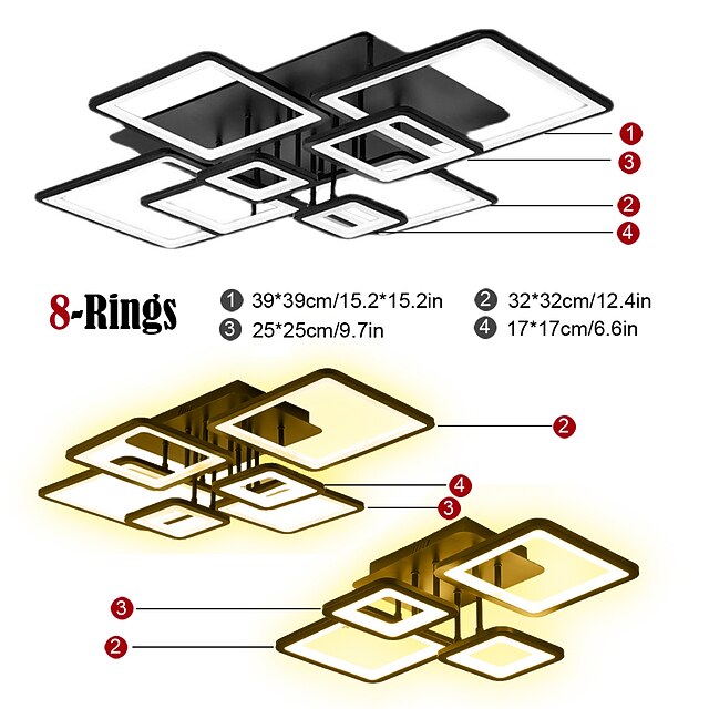 Multi Layer Modern LED Ceiling Light APP Dimmable Flush Mounted Light ...