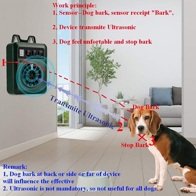 Pet Dog Ultrasonic Bark Control Device Upgraded Rechargeable Digital ...