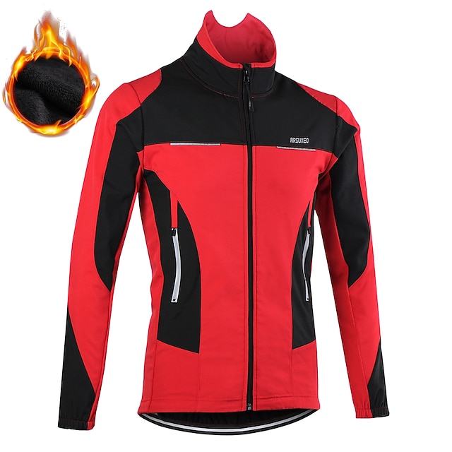Arsuxeo Men's Cycling Jacket Winter Thermal Warm Windproof Breathable ...
