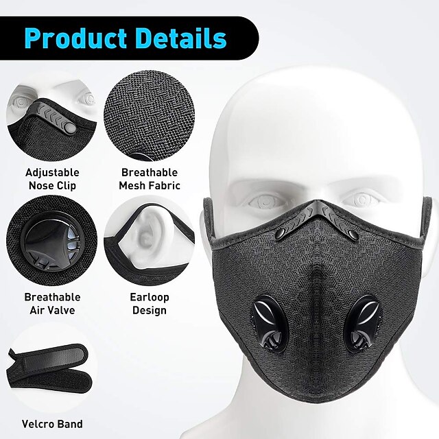 Breathable Face Mask with Valves Ventilated Sports Elevation Mask Soft ...