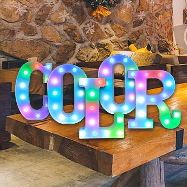 LED Letter Lights Sign 26 Letters Alphabet with Remote Light Up Letters ...