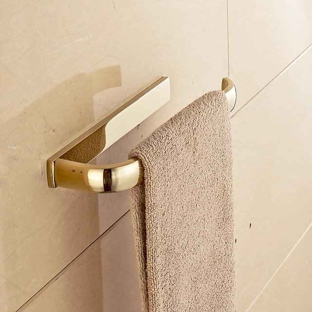 Brushed Brass Towel holder Towel Bar Contemporary Brass 1pc - Hotel ...