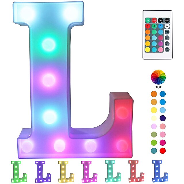 LED Letter Lights Sign 26 Letters Alphabet with Remote Light Up Letters ...