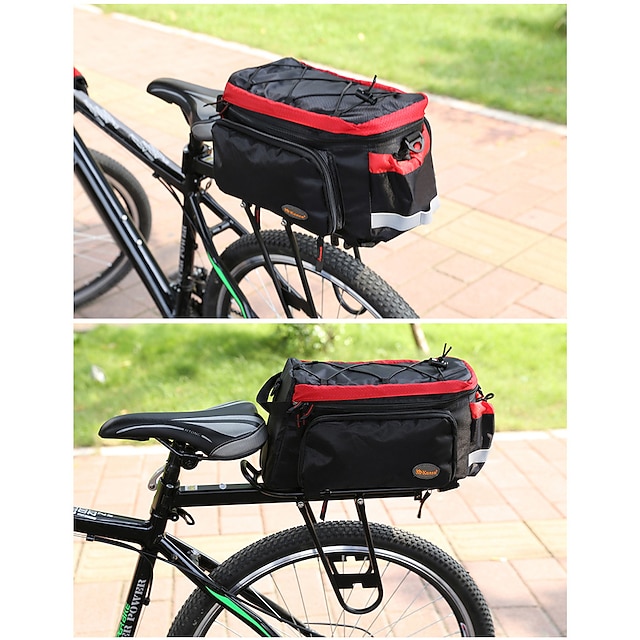 13 L Bike Trunk Bag with Rain Cover Bicycle Rack Rear Carrier Bag ...