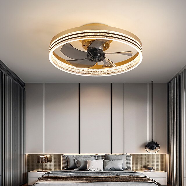 50cm LED Ceiling Fan Light Ceiling Fan Metal Painted Finishes Modern ...