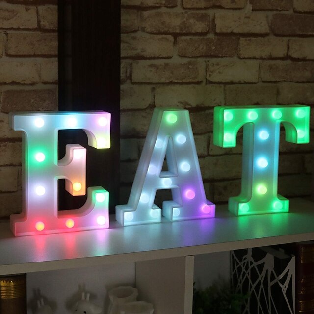 LED Letter Lights Sign 26 Letters Alphabet with Remote Light Up Letters ...