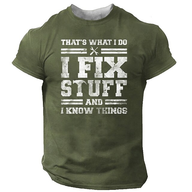 Men's Graphic T-Shirt: I Fix Stuff & I Know Things - Funny Handy Man ...