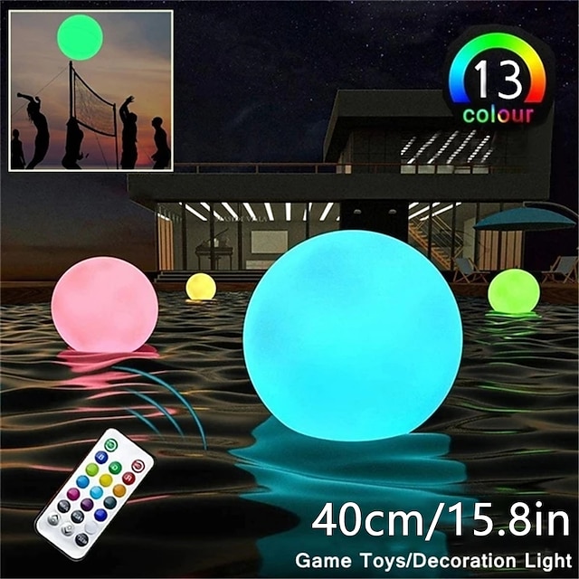 LED Floating Pool Lights 40cm Glowing Ball Inflatable Luminous Ball LED ...