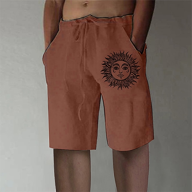 Men's Shorts Linen Shorts Summer Shorts Baggy Shorts Elastic Waist ...