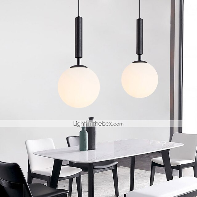 1-Light 20 cm Pendant Light Metal Glass Globe Electroplated Painted ...