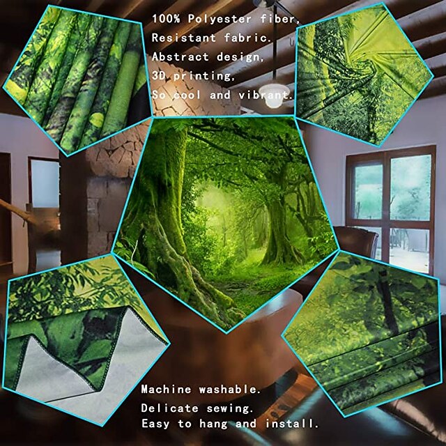 Mistry Forest Hanging Tapestry Magical Nature Green Tree Rainforest ...