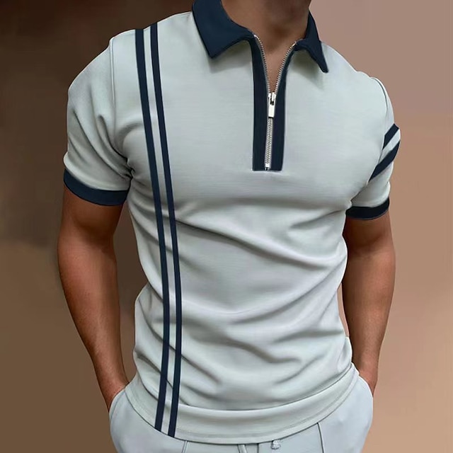 Men's Polo Shirt Quarter Zip Polo Going out golf shirts Turndown ...