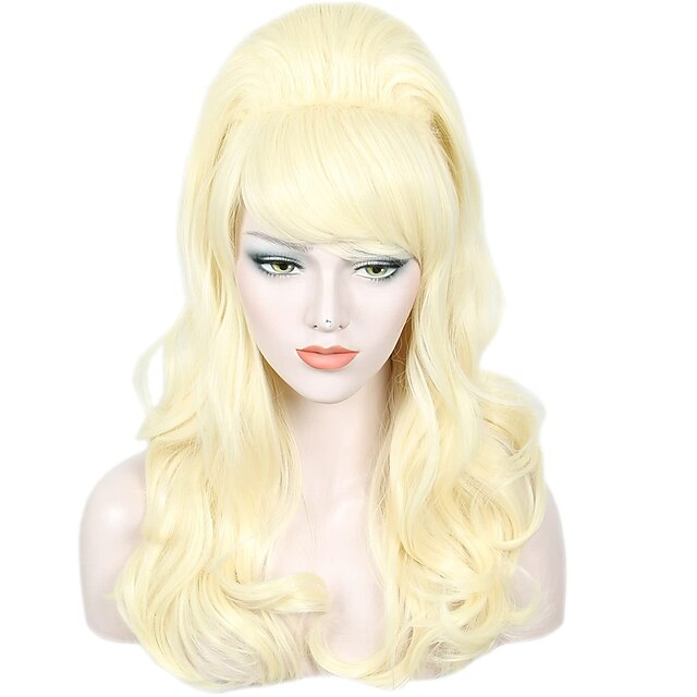 Long Wavy Pink Wig Big Bouffant Beehive Wigs for Women fits 50s 80s ...