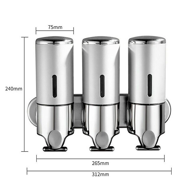 3 in1 Wall Mounted Shower Dispenser Bathroom Shower Pump Dispenser for ...