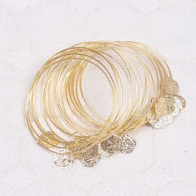 Belly Dance Dance Accessories Bracelets Copper Coin Pure Color Splicing ...