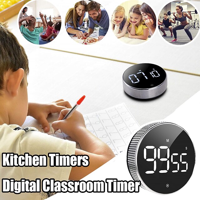 Kitchen Timers Digital Classroom Timer Large Magnetic LED Countdown Timer with Constant Light ...