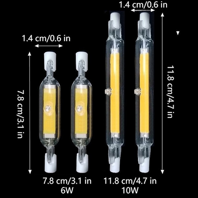 1pc 118mm 78mm 10W LED J-Type Lights Bulb 1000lm R7S T1 COB Beads 100W ...