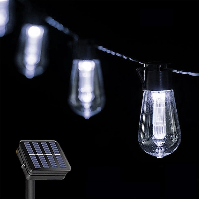 Solar Bulb String Lights Outdoor Solar Waterproof Retro Bulb Fairy ...