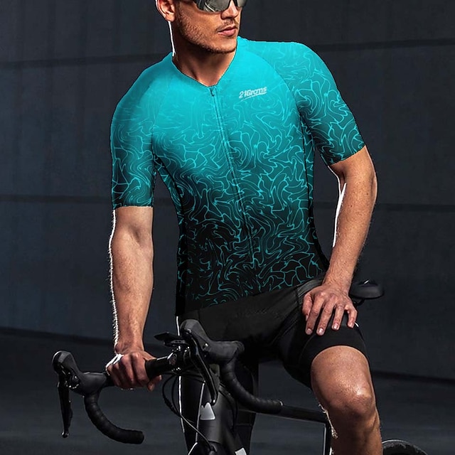 Men's Cycling Jersey Graphic Short Sleeve Bike Jersey Top with 3 Rear ...