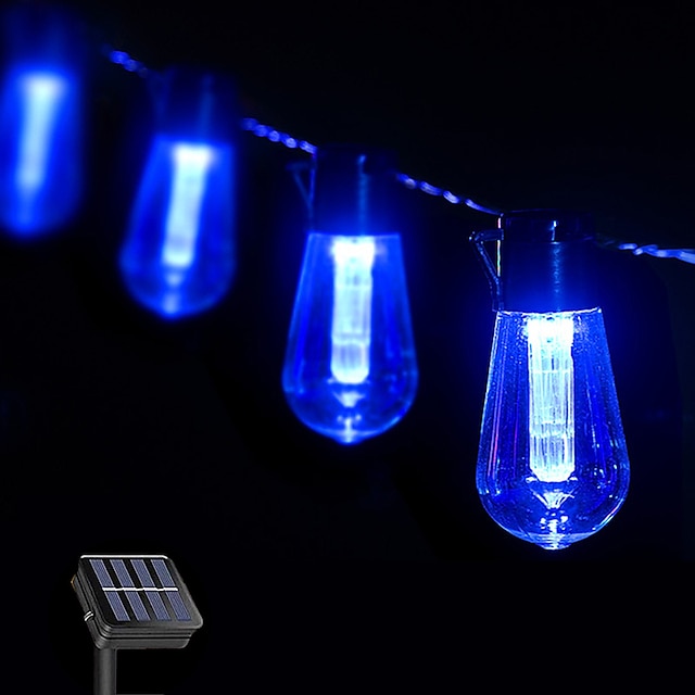 Solar Bulb String Lights Outdoor Solar Waterproof Retro Bulb Fairy ...