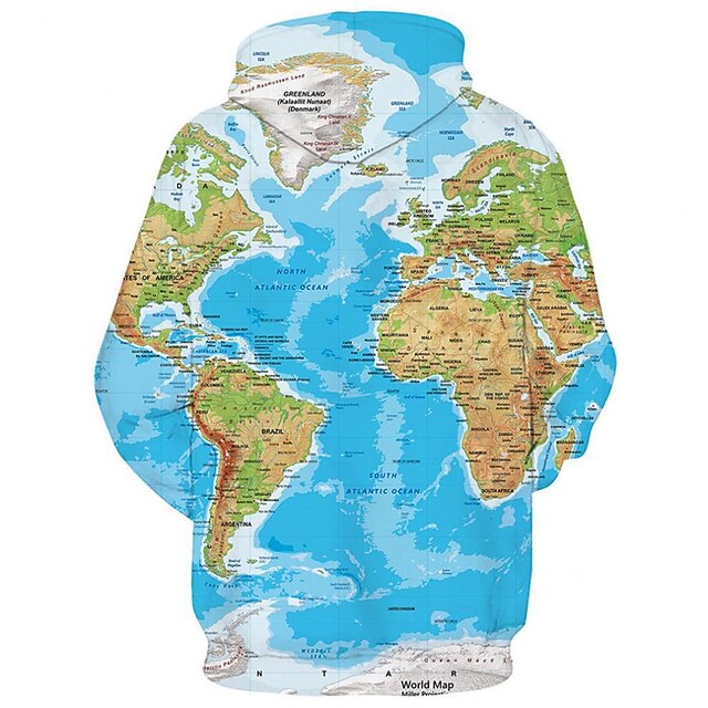 Men's Graphic Nautical Map Hoodie Hoodies Sweatshirt Casual Big and ...