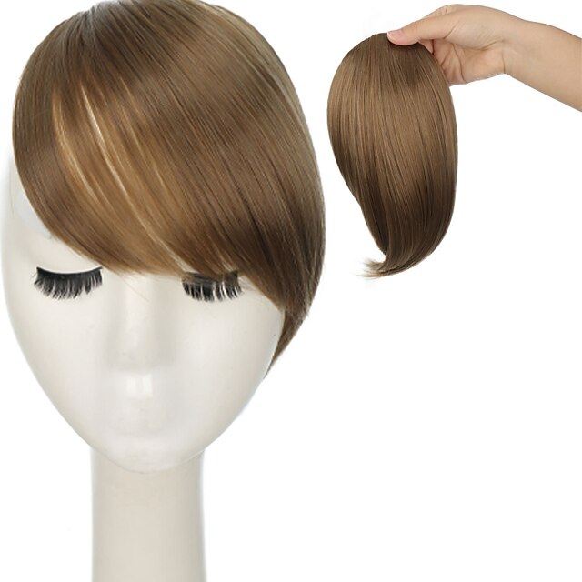 Clip in Side Bangs Hair Pieces Blonde Straight Synthetic Extensions for ...