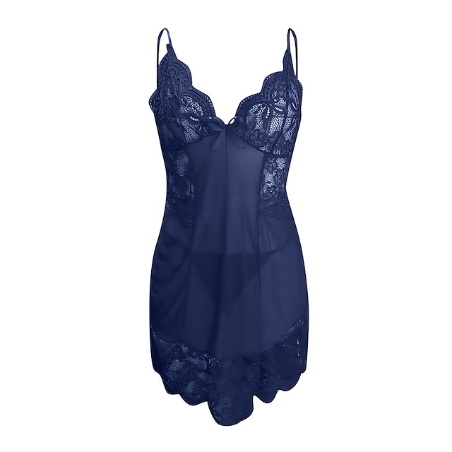 Women's Chemises & Negligees Dress Pure Color Lovers Hot Home Valentine ...