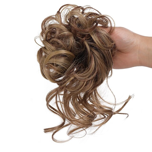 synthetic bun wig messy long beard hair ring elastic hair bag wig ring ...