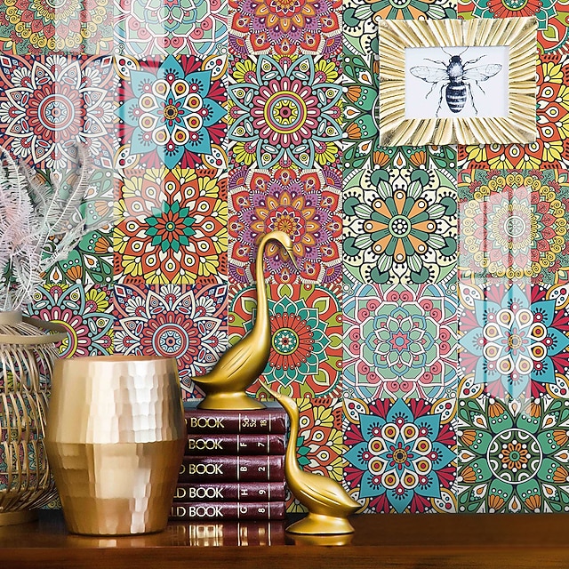 12/48 pièces autocollants de carrelage de style mandala, autocollants ...