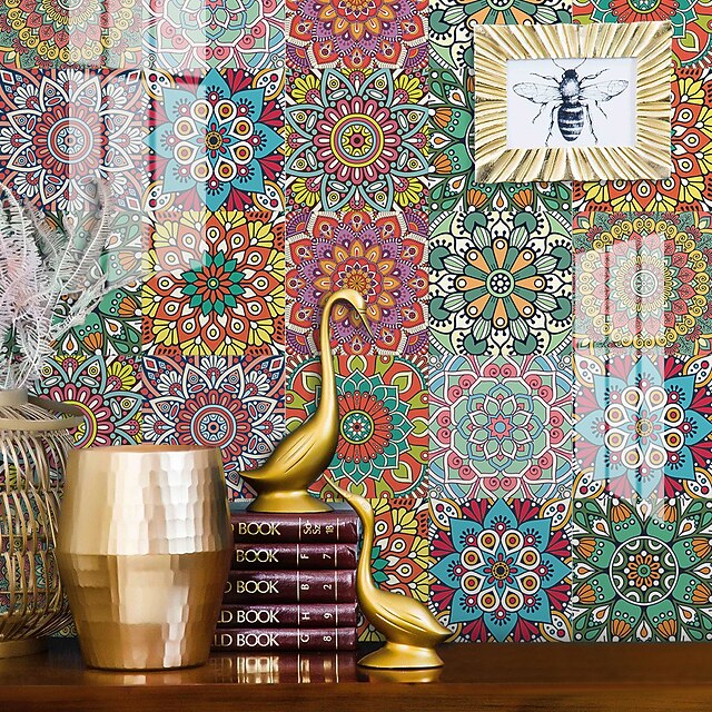12/48 pièces autocollants de carrelage de style mandala, autocollants ...