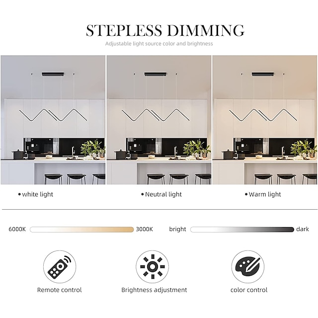 LED Pendant Light 90 cm Island Lights Dimmable Line Design Aluminum ...