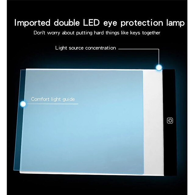 LED Light Pad Artist Light Box Table Tracing Drawing Board Pad Painting ...