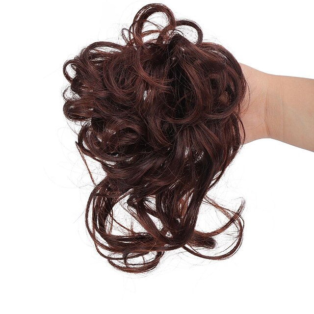 synthetic bun wig messy long beard hair ring elastic hair bag wig ring ...