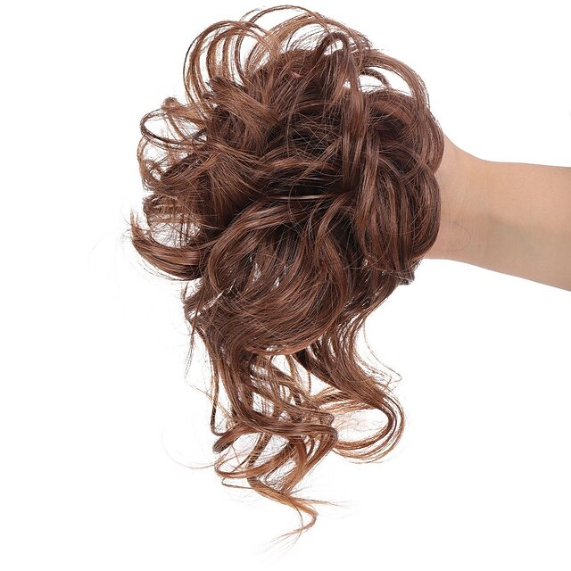 synthetic bun wig messy long beard hair ring elastic hair bag wig ring ...
