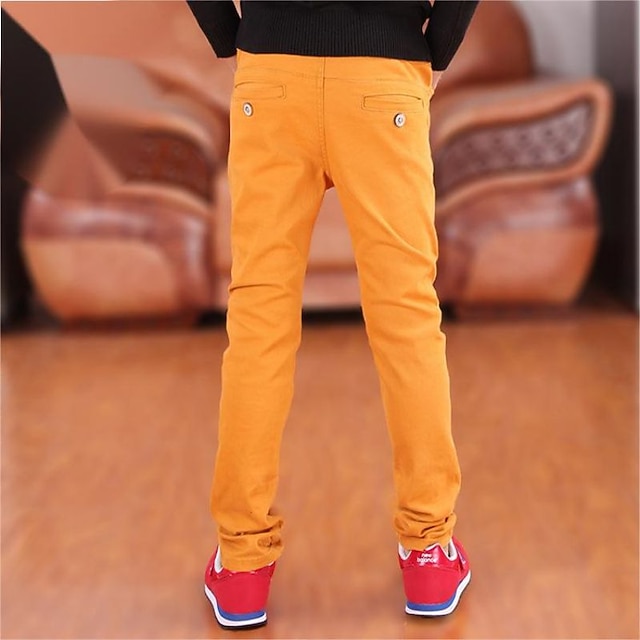 Boys 3D Solid Colored Pants Fall Winter Active Kids 3-13 Years Daily ...