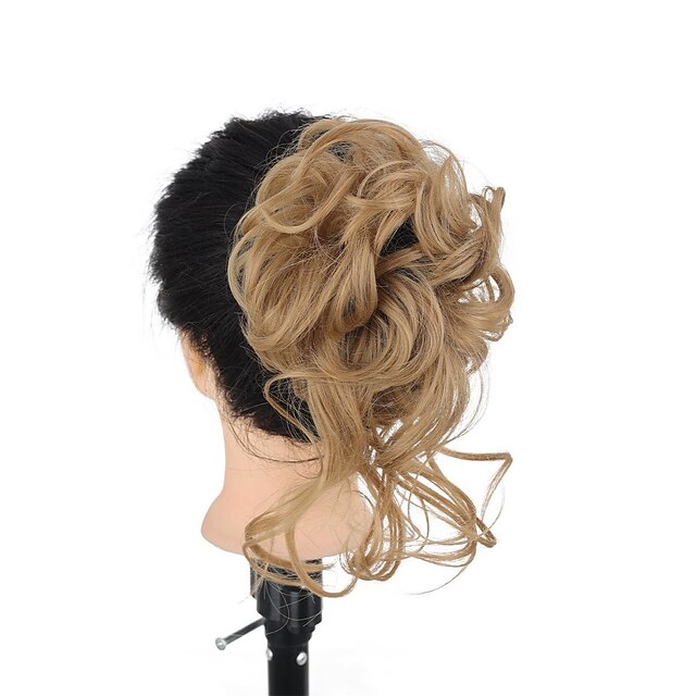 synthetic bun wig messy long beard hair ring elastic hair bag wig ring ...