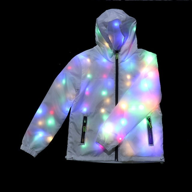 Glowing Jacket Womens Mens Hoodies Coat with LED Luminous for Party Bar ...