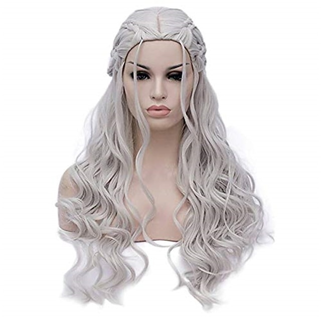 Daenerys Targaryen Wigs Silver Wigs for Women Wig Long Braided Hair ...