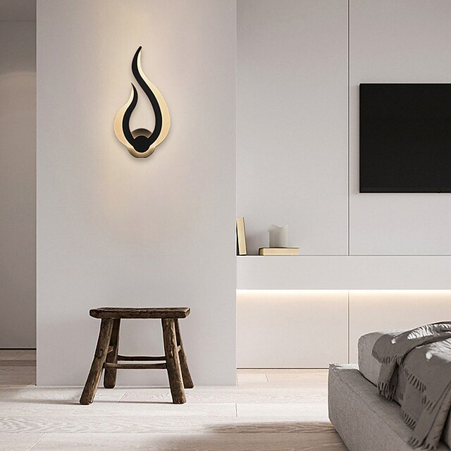 1-Light 31cm LED Wall Lamps Fire Shape Design Wall Sconces Modern ...