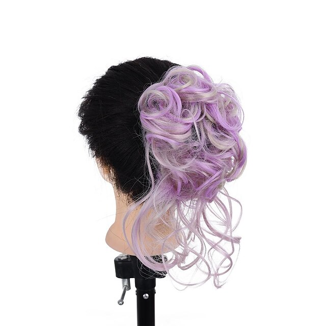 synthetic bun wig messy long beard hair ring elastic hair bag wig ring ...