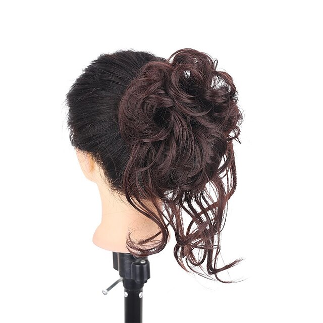 synthetic bun wig messy long beard hair ring elastic hair bag wig ring ...