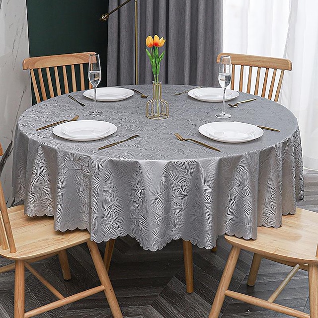 Tablecloth Round Table Cloth Wipe Clean Vinyl Spring Tablecloth ...