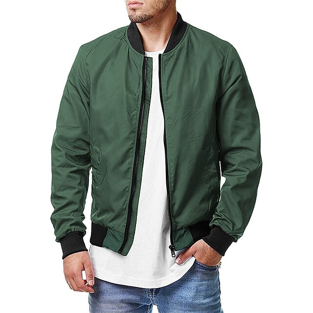 Men's Bomber Jacket Transition Jacket Causal Windproof Quick Dry Spring ...