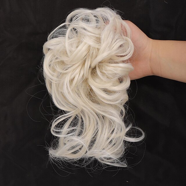 synthetic bun wig messy long beard hair ring elastic hair bag wig ring ...