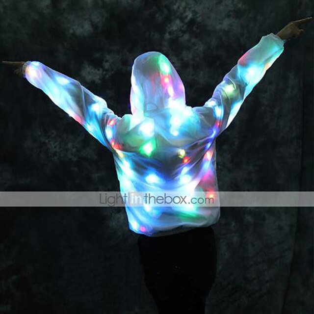 Glowing Jacket Womens Mens Hoodies Coat with LED Luminous for Party Bar ...