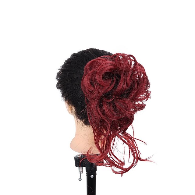 synthetic bun wig messy long beard hair ring elastic hair bag wig ring ...