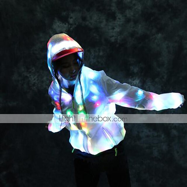Glowing Jacket Womens Mens Hoodies Coat with LED Luminous for Party Bar ...