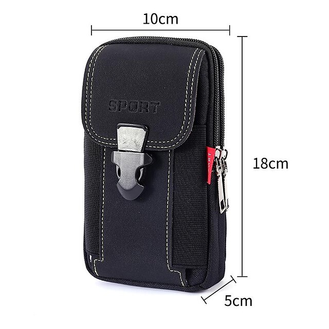 Men's Fanny Pack Mobile Phone Bag Canvas Outdoor Daily Solid Color ...