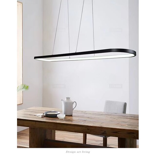 1-Light 70c/90m LED Pendant Light 40W Oval Design Rectangle Aluminum ...
